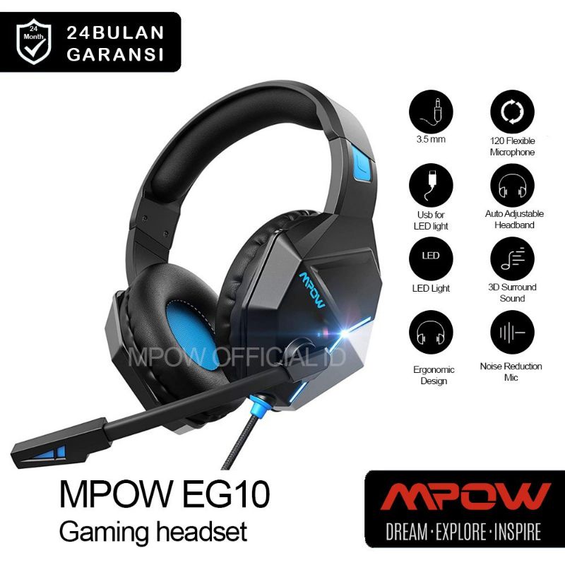 Jual Mpow EG10 Gaming Headset Original Garansi Resmi | Shopee Indonesia
