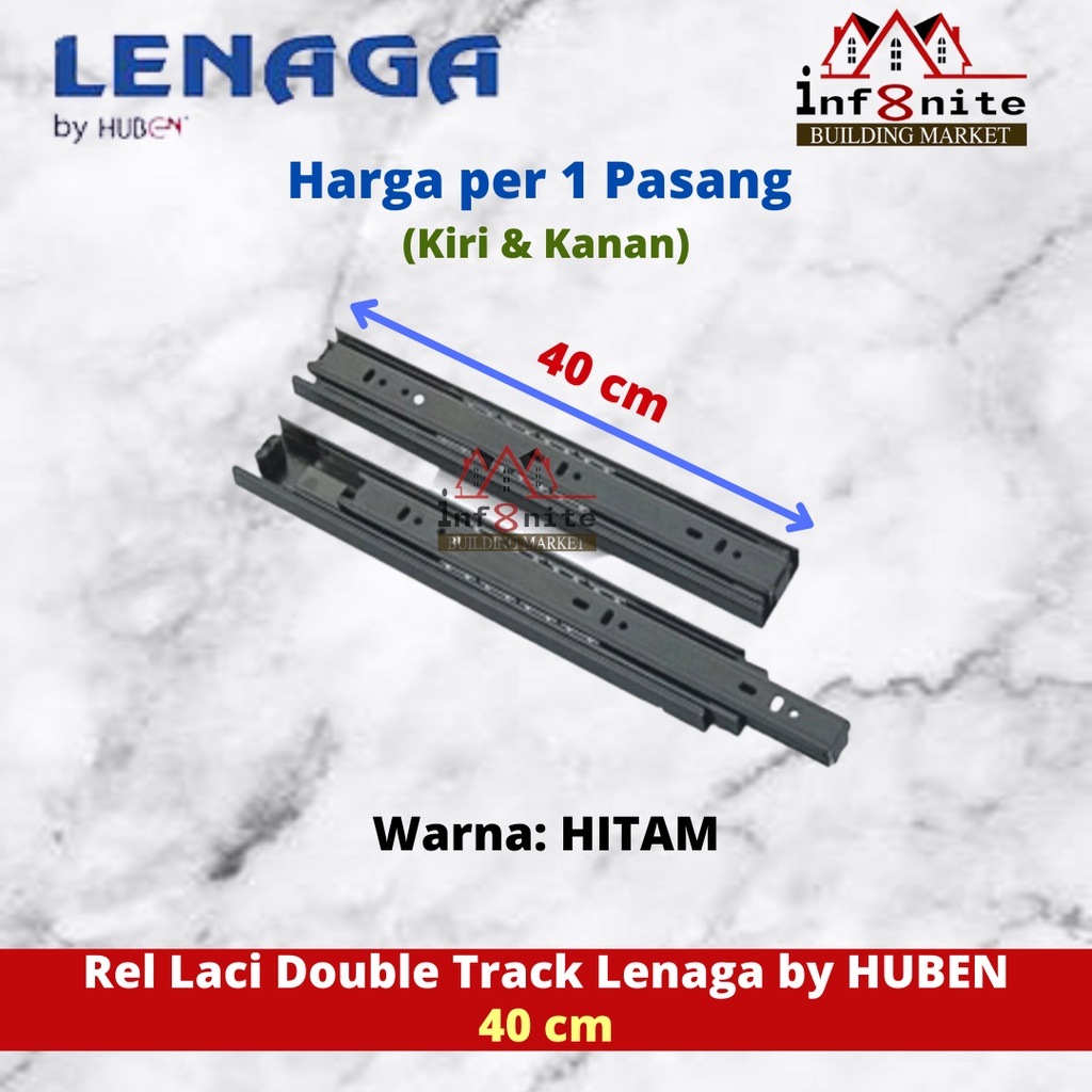 Jual Rel Laci LENAGA by HUBEN Double Track Ball Bearing Rel Lemari 40 ...