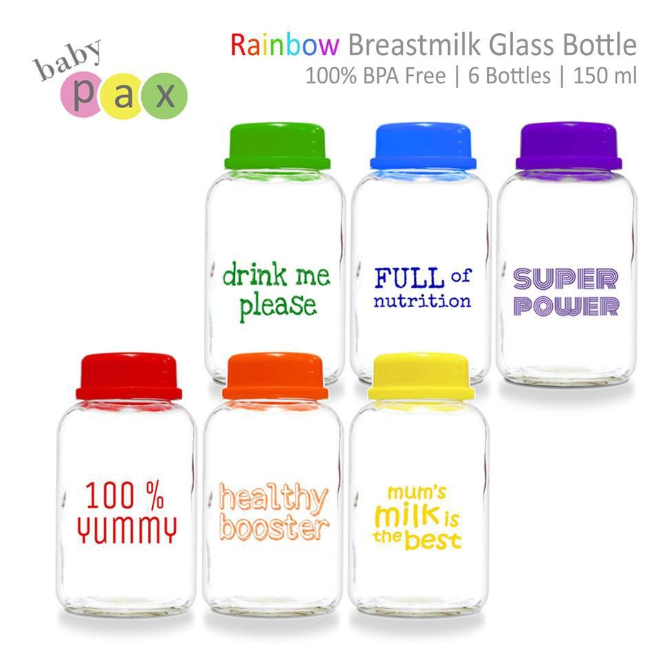 Jual Babypax - Baby pax Rainbow Botol Kaca ASI 150ml Isi 6 Buah | Shopee Indonesia