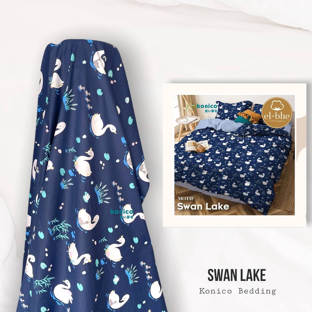 Jual KONICO Bahan Kain Sprei katun Motif tabur Anak SWAN LAKE | ELBHE STAR CATRA GROW (METERAN ...