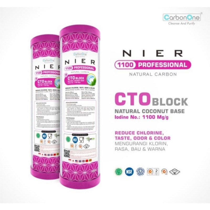 Jual NIER PROFESSIOINAL CTO - Cartridge Filter Air CTO 10" lodine 1100 Pink | Shopee Indonesia