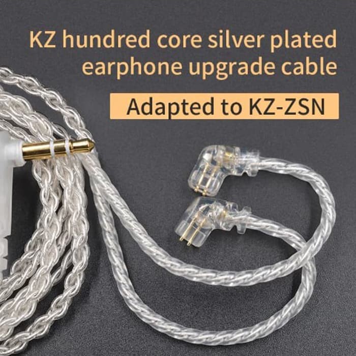 Jual Knowledge Zenith KZ Cable Upgrade Braided Silver Plated Original ...