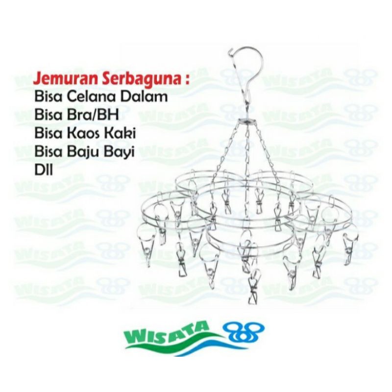 Jual Gantungan Jemuran Besi Stainless Hanger Gantung Bulat Multifungsi ...
