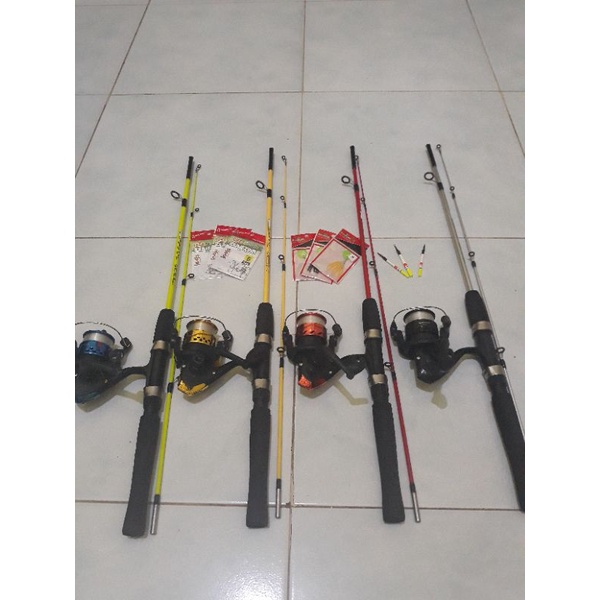Jual Set Pancingan Ikan Joran Stick Katrol Pancing Joran Fiber Alat ...