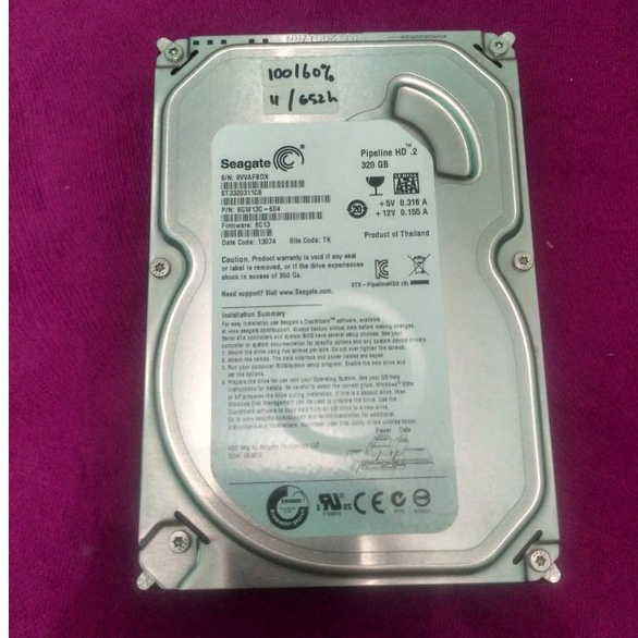 Jual HDD Harddisk SATA untuk PC Merk Seagate 320Gb Sentinel di Bawah ...