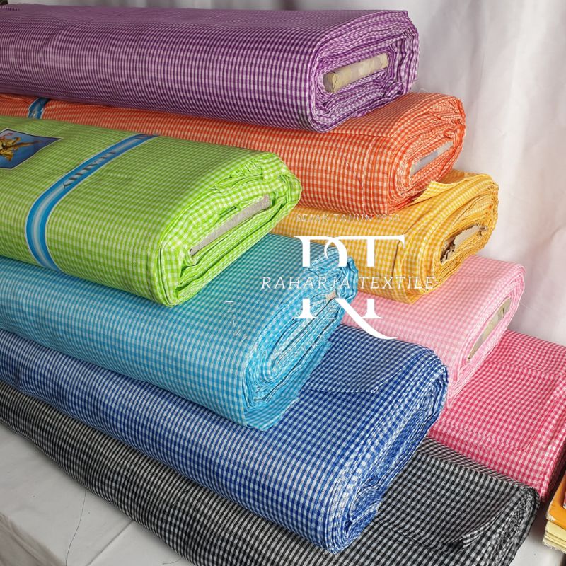 Jual Kain Kotak Kecil | Kain Taplak Meja | Bahan Polyester Meteran ...