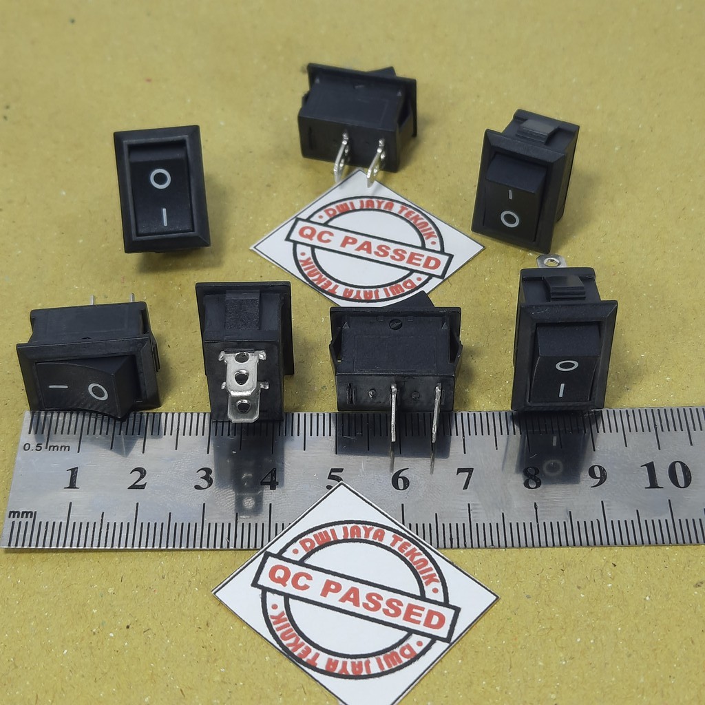 Jual Saklar mini 9 x 13 Rocker Switch kecil 2 pin kaki Swit | Shopee ...