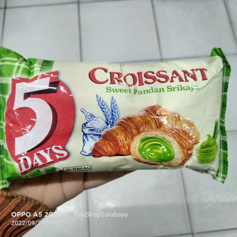 Jual 5Days Croissant Creamy Chocolate Roti Croisant Croisan 60gr ...