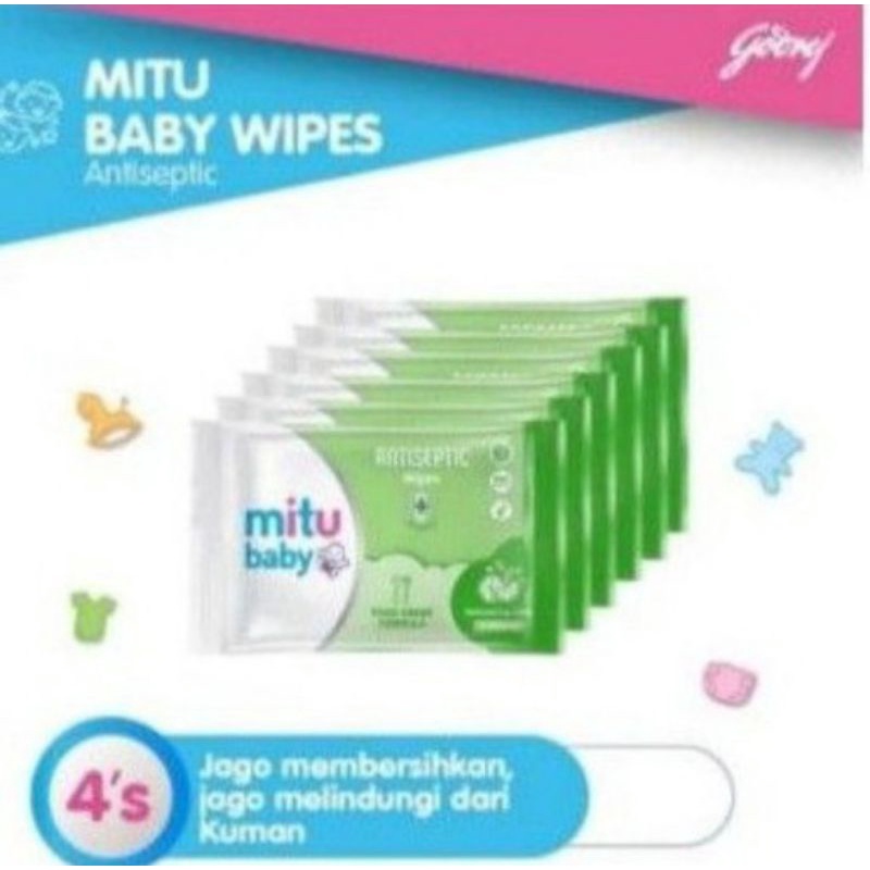 Jual mitu baby TISSUE BASAH wipes renceng 4s (1renceng isi 12pcs ...