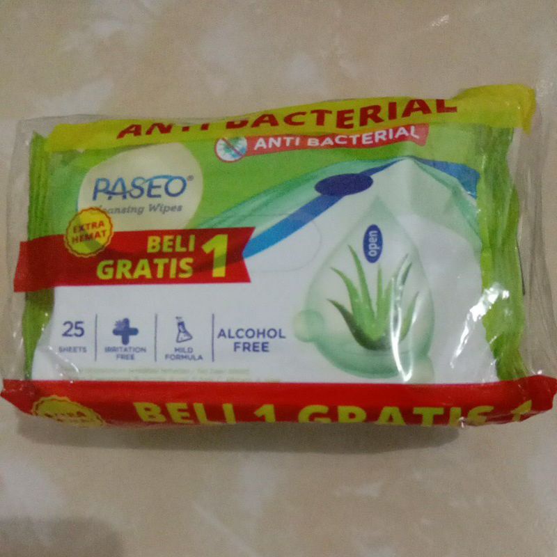Jual Tisu Basah Paseo Beli 1 Gratis 1 (Kemasan 50+50/ Kemasan 25+25 ...
