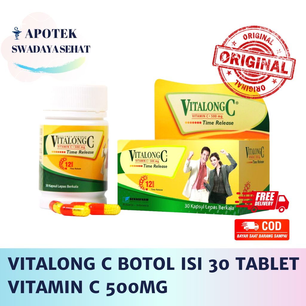 Jual VITALONG C Botol Isi 30 Tablet - Vitamin C 500 MG Box | Shopee ...