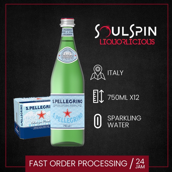 Jual San Pellegrino Sparkling Mineral Water 750ml [ Dus isi 12 Botol ] Khusus Instan - Only ...