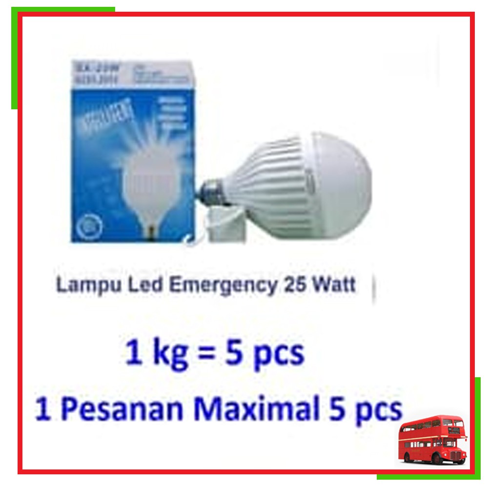 Jual Lampu Emergency LED SX-25W / Lampu Bohlam Emergency LED 25watt sentuh nyala Lampu Darurat ...