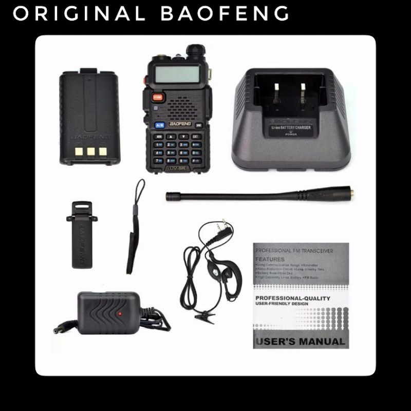 Jual ht uv5r dual band - uv 5r original radio fm bergaransi resmi - uv5 ...