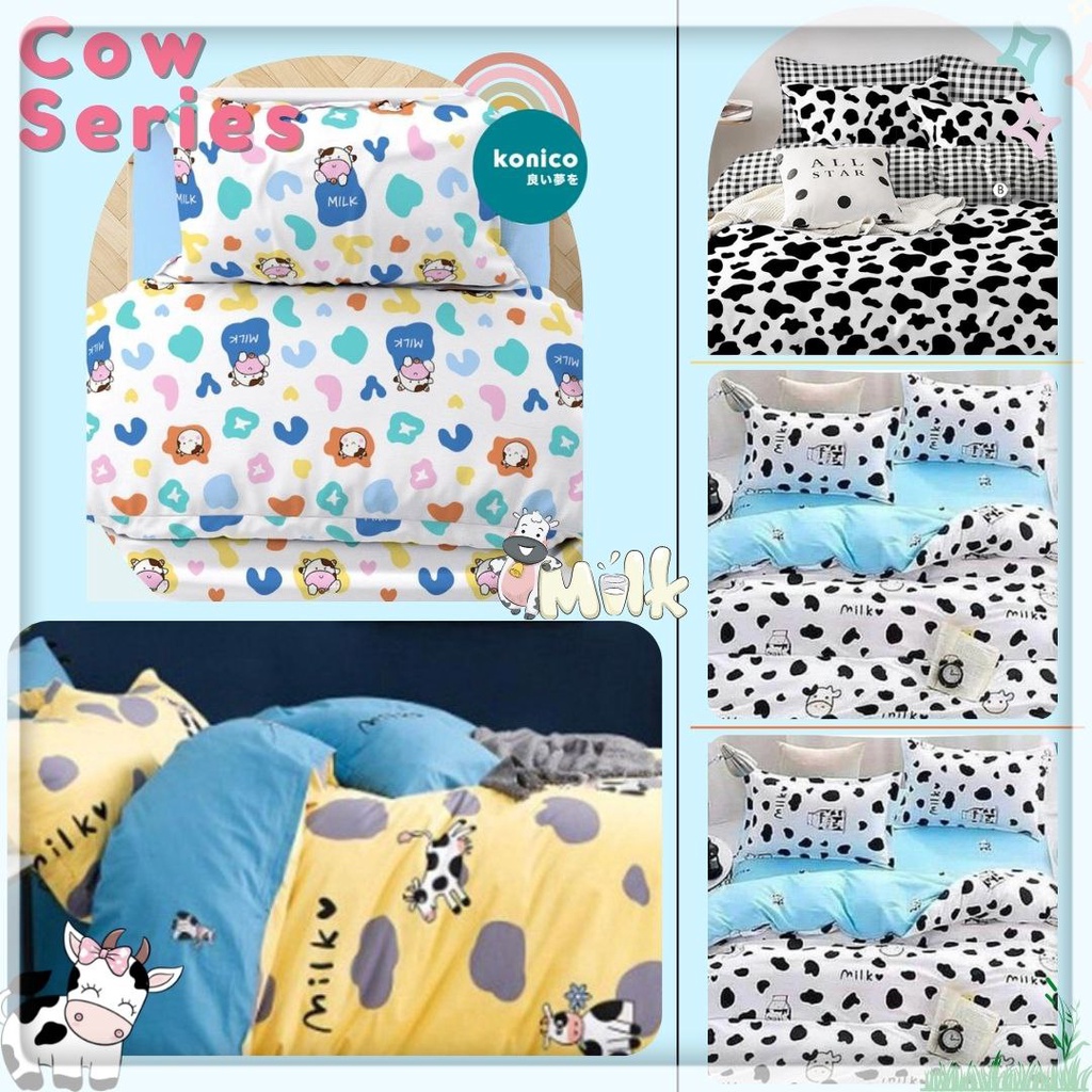 Jual KONICO kain Katun sprei Meteran Motif karakter anak Sapi Milk Cow ...