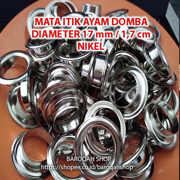 Jual Mata Itik Ayam Mata Domba Mata Sapi Eyelet V 30 NIKEL + Ring (Diameter Lubang Dalam 17mm ...