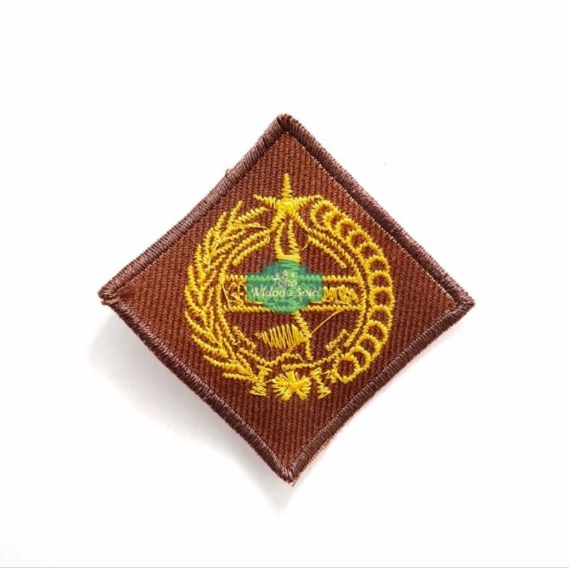 Jual 1 BUAH Bed Kerah Pramuka Putra Coklat Kotak Bordir (Bet Badge Logo ...