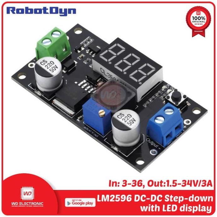 Jual RobotDyn LM2596 DC to DC Step down 3A with LED Display easywa53 Kualitas Baik | Shopee ...