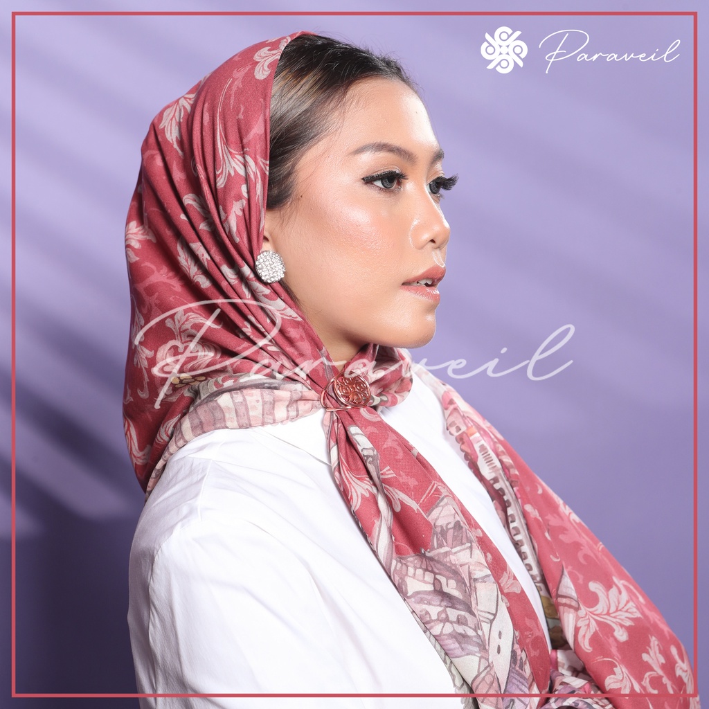 Jual Hijab Motif Segi Empat Premium | IVA - Barbados Cherry / Red ...