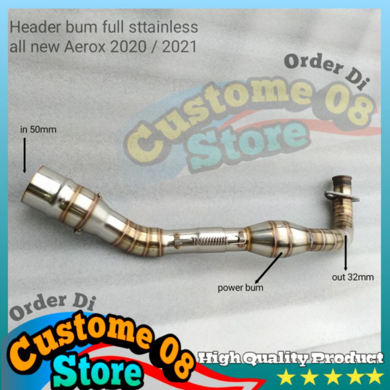 Jual exhaust pipe all new Nmax 2020 2021 v2 powerboom full stainless ...