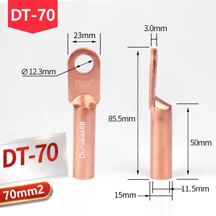 Jual Skun Kabel DT-70 DT-95 DT-120 DT 16mm 50mm 70mm 95mm 120mm Scun ...