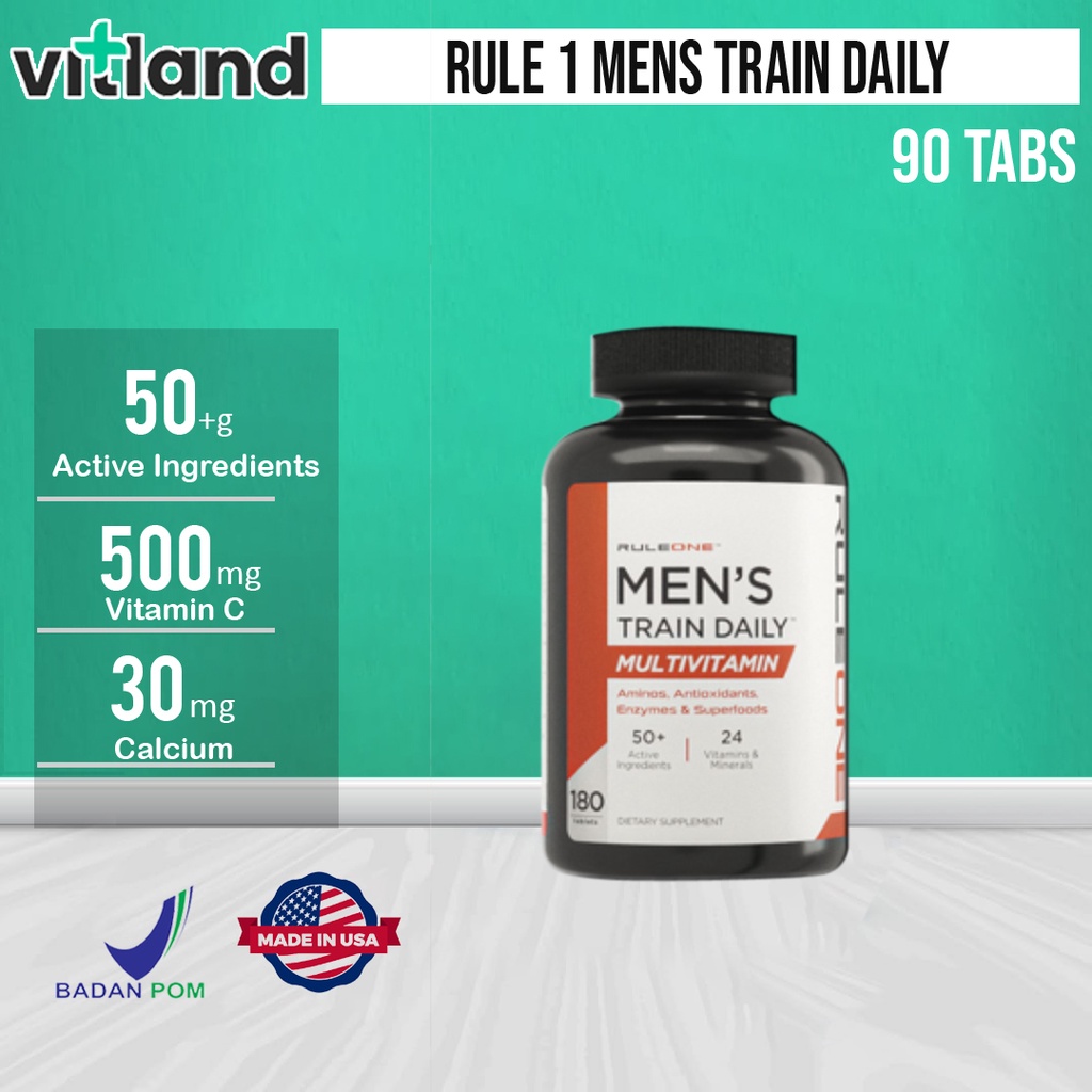 Jual Rule 1 Men's Train Daily Multivitamin Mineral 90 Tablet | Shopee ...