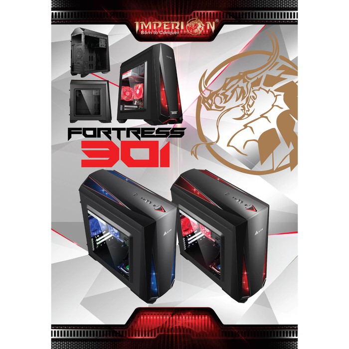 Jual Computer Case / PC Case Imperion Fortress 301 Black | Shopee Indonesia