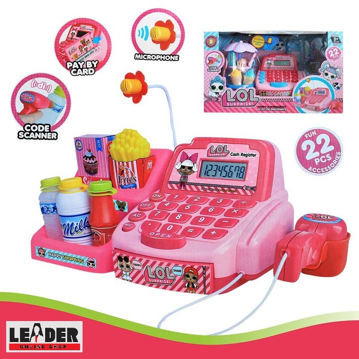 Jual MAINAN CASH REGISTER LOL MESIN KASIR SUPERMARKET ANAK LENGKAP ...