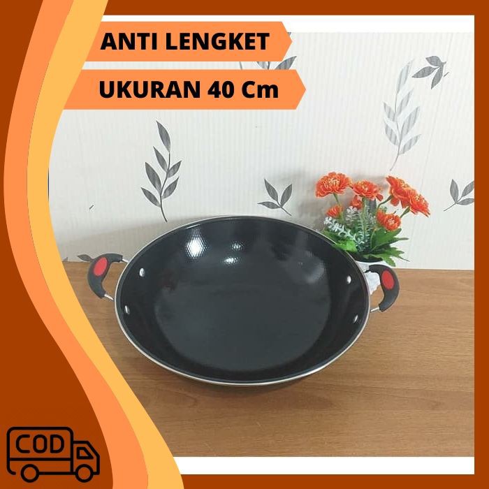 Jual WAJAN ENAMEL ANTI LENGKET UKURAN 40 CM ALAT RUMAH TANGGA ...