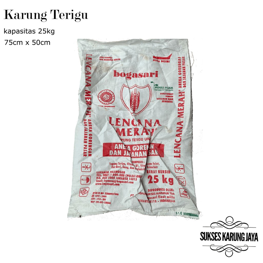 Jual Karung Bekas Tepung Terigu 25Kg Ukuran 75cm x 50cm | Shopee Indonesia