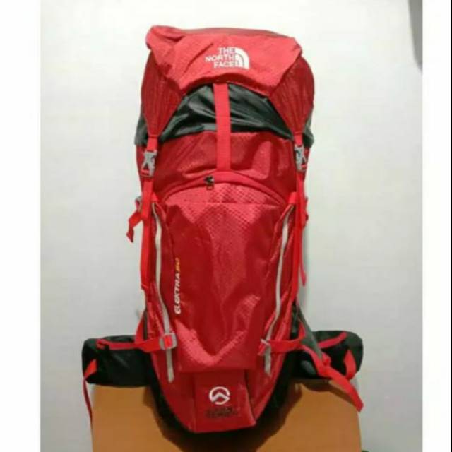 Jual Carrier TNF elektra 50L upto 60 L warna merah | Shopee Indonesia