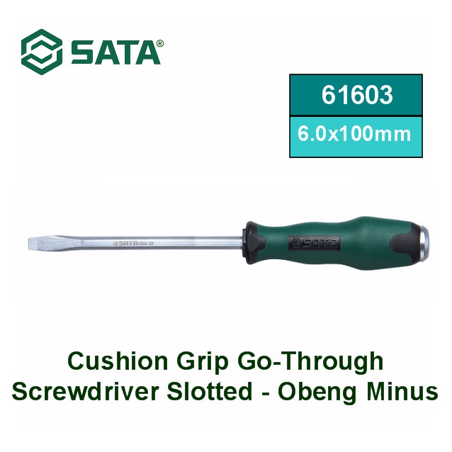 Jual OBENG 61603 T-SERIES GO THROUGH SLOTTED SCREWDRIVER 6x100MM SATA ...