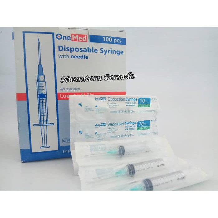 Jual Disposable Syringe With Needle One Med 10cc Onemed 10 ml Box | Shopee Indonesia