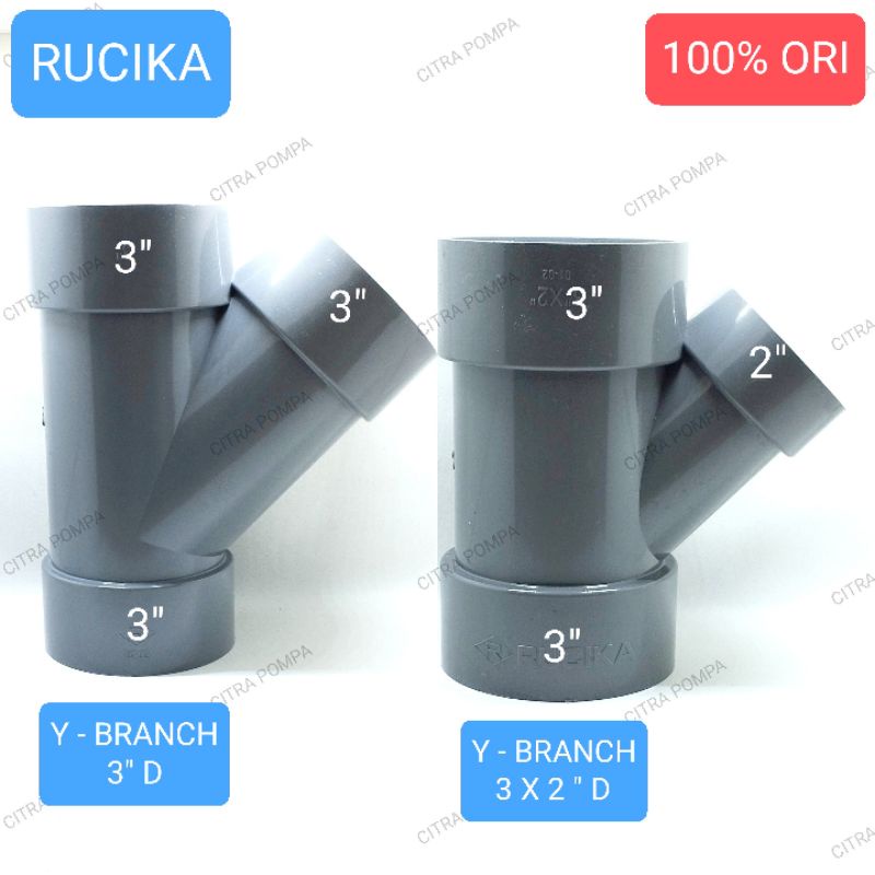 Jual RUCIKA 3" Y - BRANCH 3" D / Y - BRANCH 3X2" D / y 3" D /y 3 X 2 " D | Shopee Indonesia
