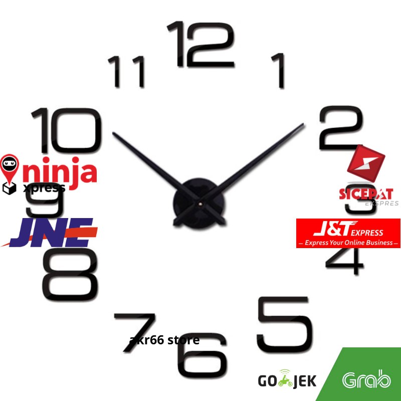 Jual JAM DINDING BESAR DIY GIANT WALL CLOCK QUARTZ NUMERAL 90CM PROMOSI ...