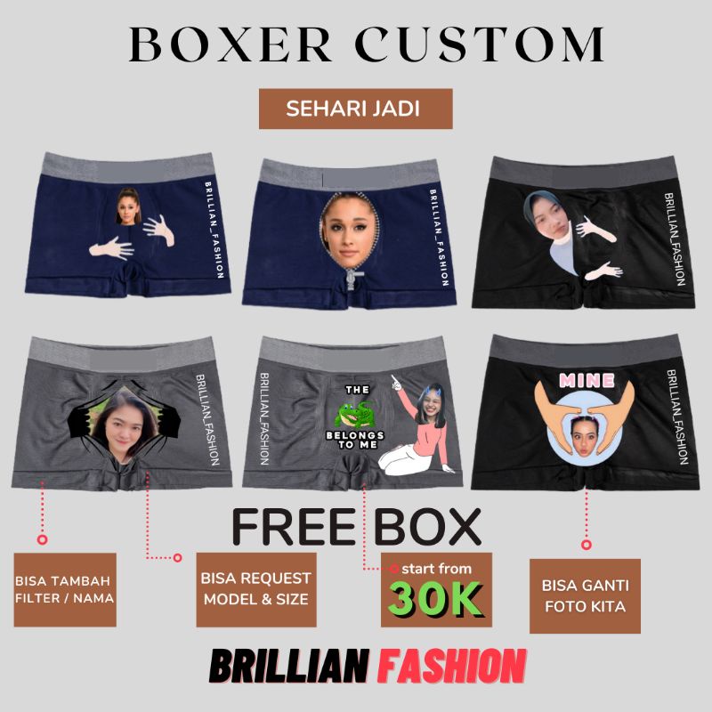 Jual (FREE BOX) COD BOXER CUSTOM ANTI SELINGKUH | CELANA DALAM UNIK ...