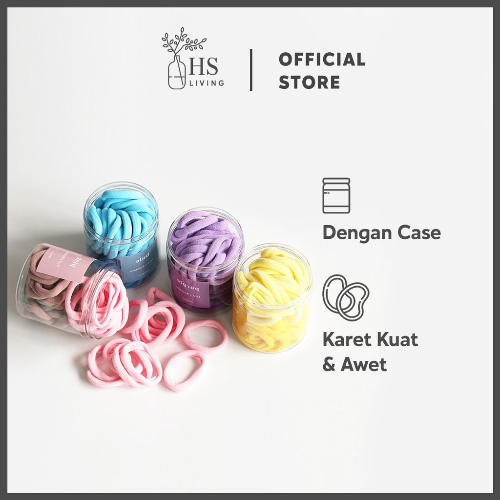 Jual HS Living Korean Hairloop set ikat rambut termasuk case plastik ...