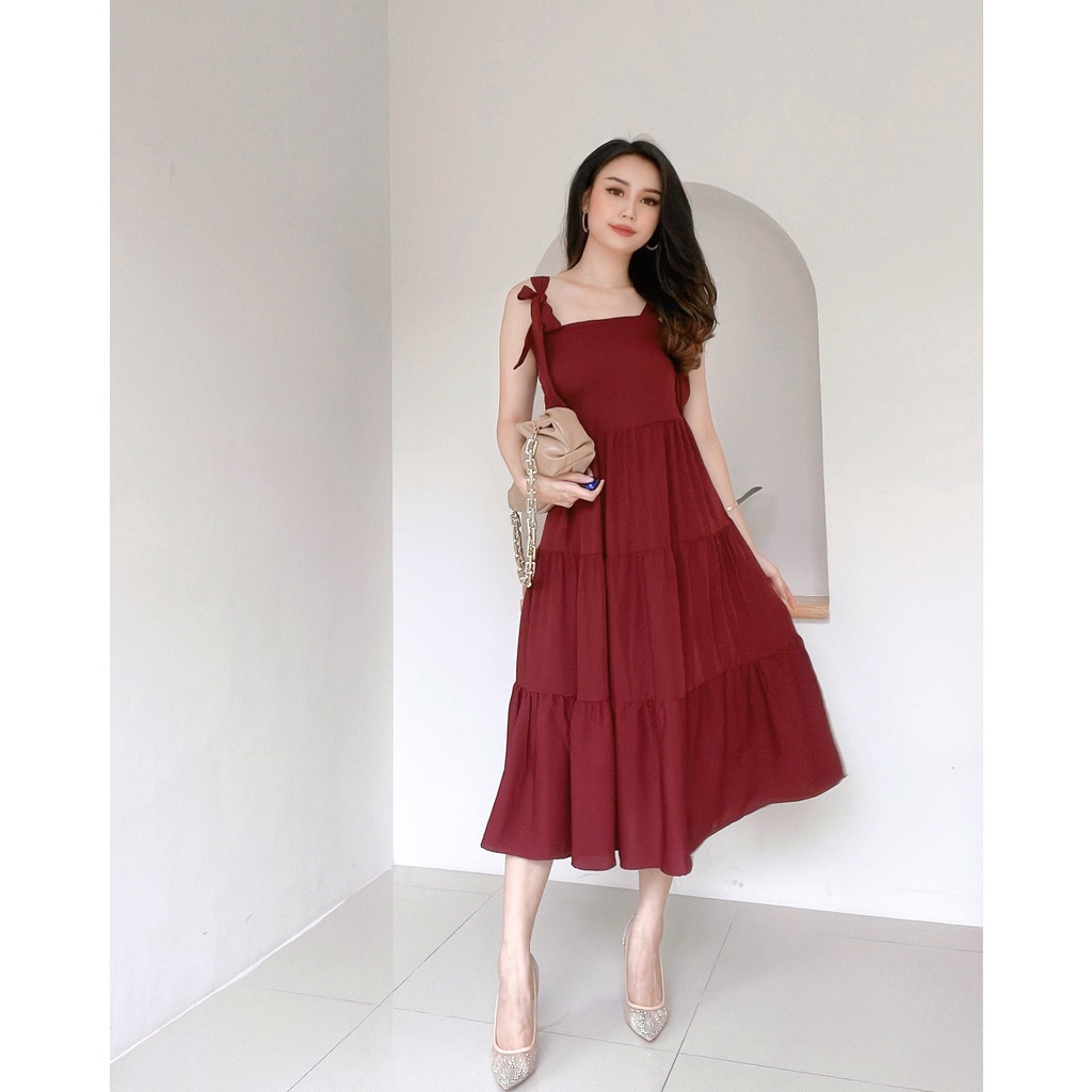 Jual Martha Midi Dress Natal Korean Style Baju Wanita jumbo size Dress ...