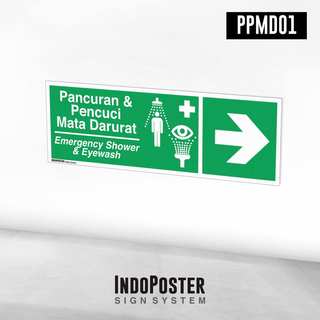 Jual Stiker Safety Sign Rambu K3 Arah Pancuran & Pencuci Mata Darurat ...