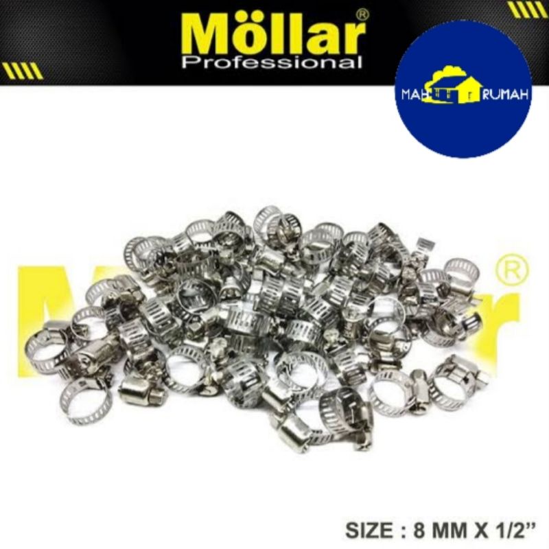 Jual KLEM SELANG Stainless Steel Besi Clem Clamp 1/2" inch 0.5" 0,5 ...