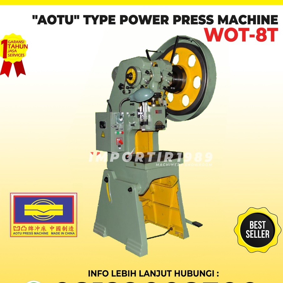 Jual Mesin Pon 8 Ton "Auto" Power Press Stamping Machine WOT - 8T ...