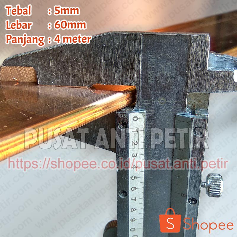 Jual Plat Tembaga 5x60x4000 / Busbar Tembaga / Copper Plat / Bus Bar ...