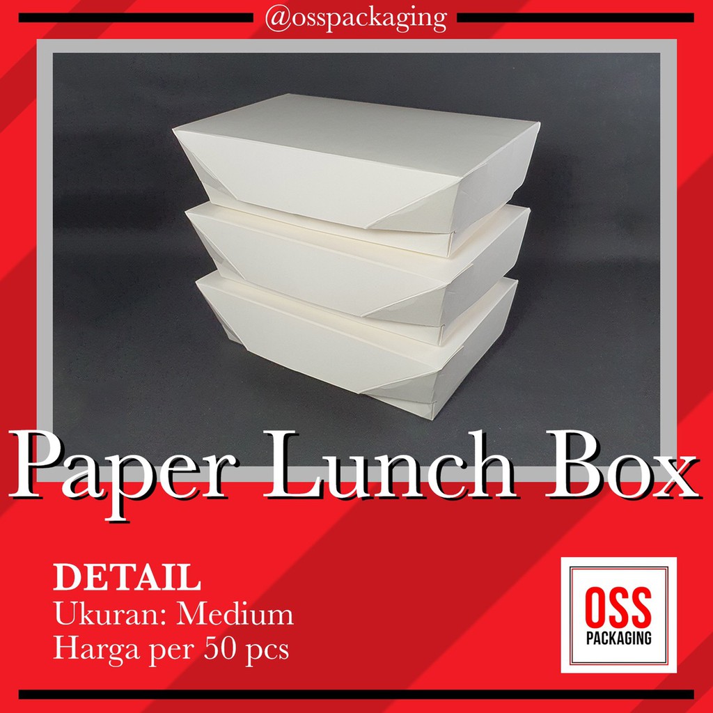 Jual Paper Food Lunch Box / Kotak Makan Kertas / Tempat Ayam Geprek ...