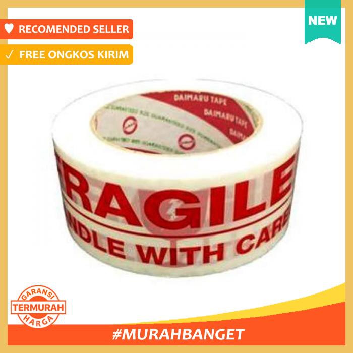 Jual Selotip & Double Tape - Lakban Fragile Putih - Pengikat & Perekat ...