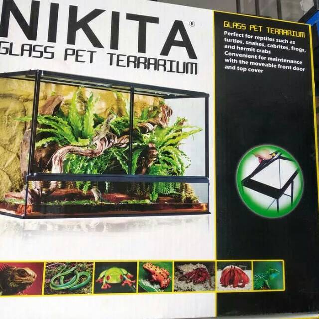 Jual AQUARIUM NIKITA GLASS PET TERRARIUM UKURAN 60 x 46 x 29.7cm | Shopee Indonesia