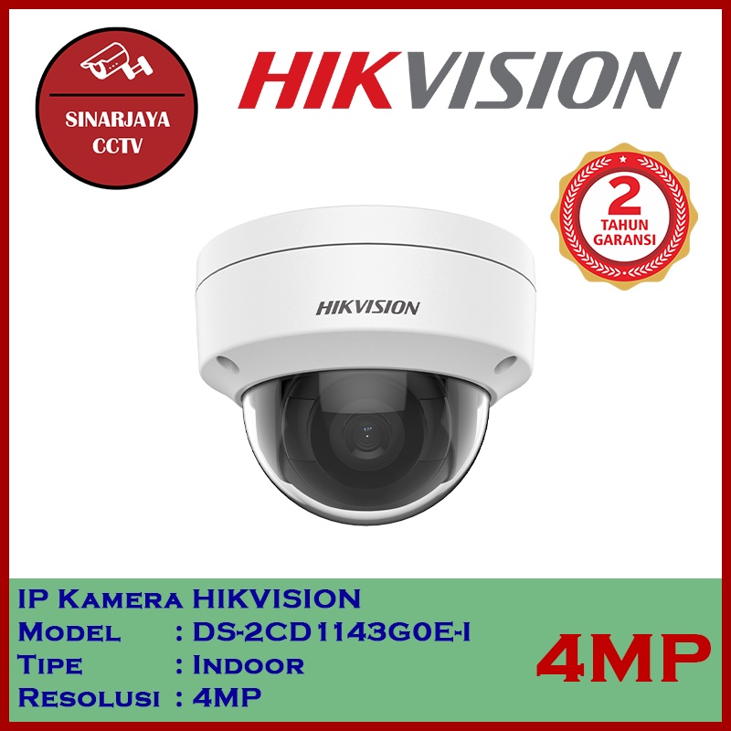 Jual IP Kamera CCTV Dome Hikvision DS-2CD1143G0E-I 4MP Garansi Resmi | Shopee Indonesia