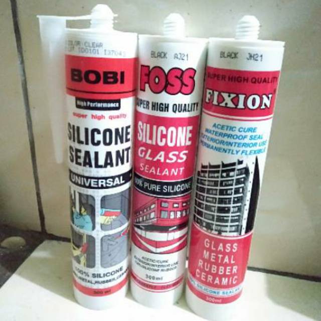 Jual Lem kaca lem tabung sealant botol silikon sealant Hitam putih ...