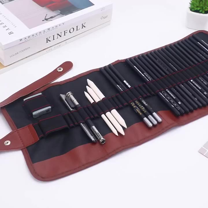 Jual Set 29pcs Sketch Pencil Set Pensil Gambar Sketsa Drawing Pencil Set Dengan Pouch Serut ...