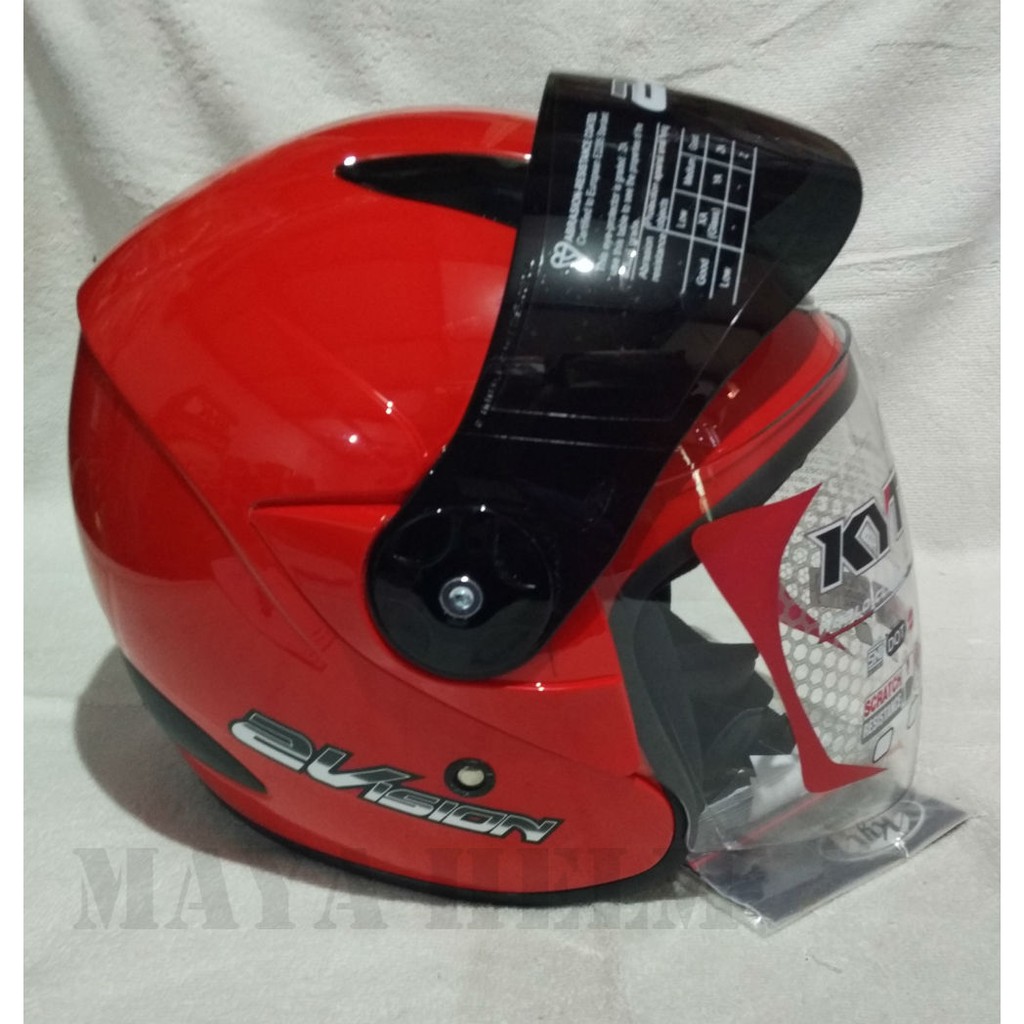 Jual Helm KYT 2 Vision Solid Half Face Double Visor Original KYT Harga ...