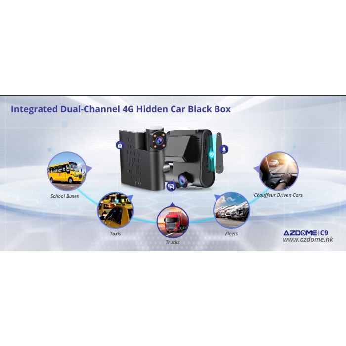 Jual AZDOME C9 4G WIFI GPS DASHCAM DUAL CAMERA | Shopee Indonesia
